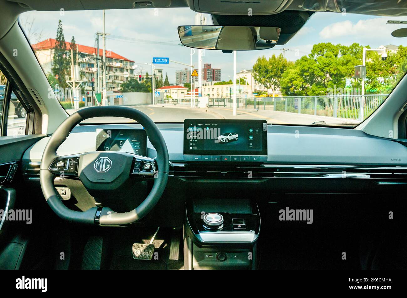 Interior of an electric MG Mulan (MG 4) in Shanghai, China Stock Photo ...