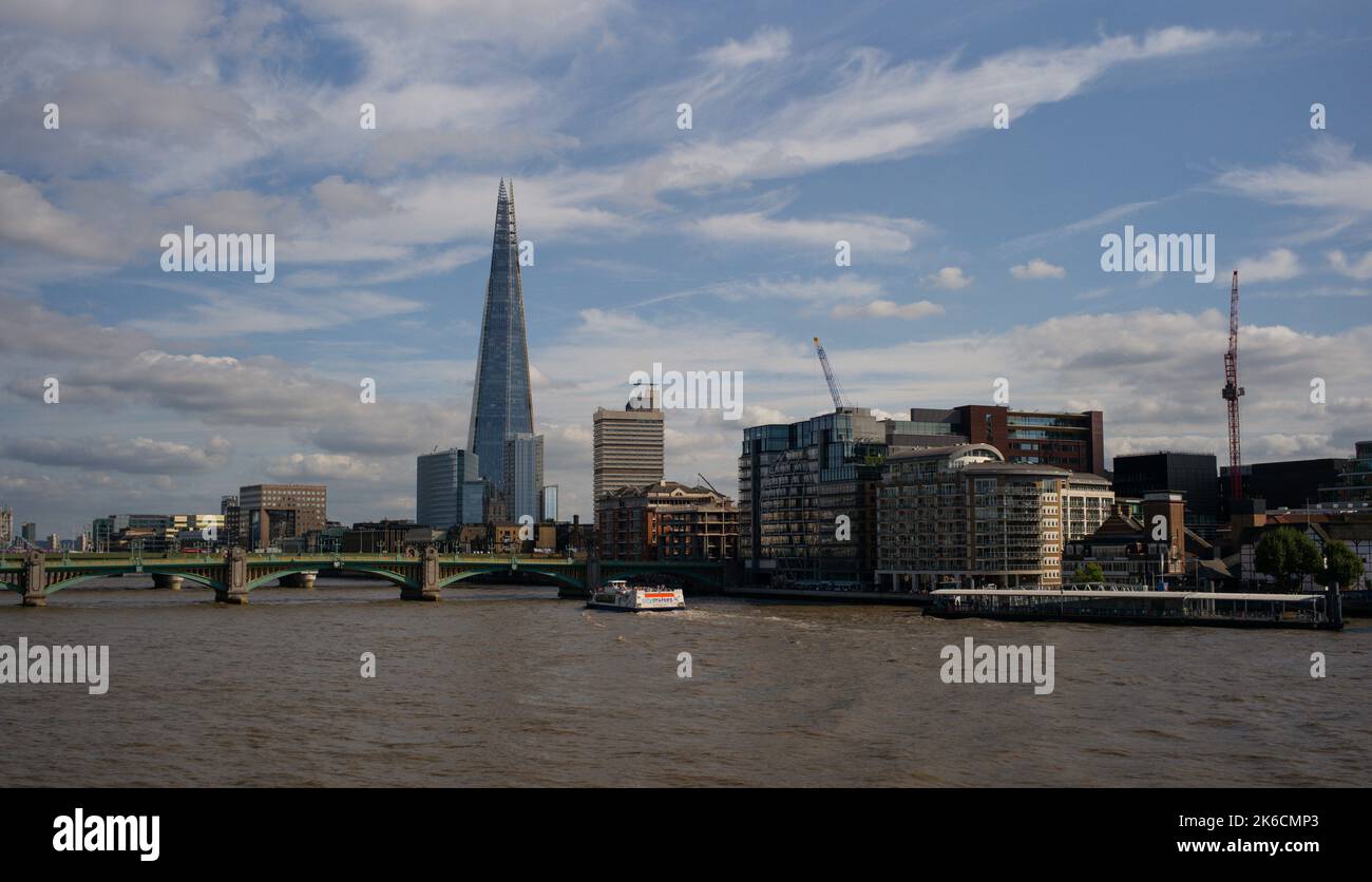 A panoramic daytime cityscape view of London UK looking towards The ...