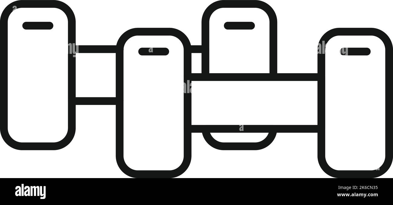 Rubber dumbbell icon outline vector. Active fitness. Workout fit Stock ...