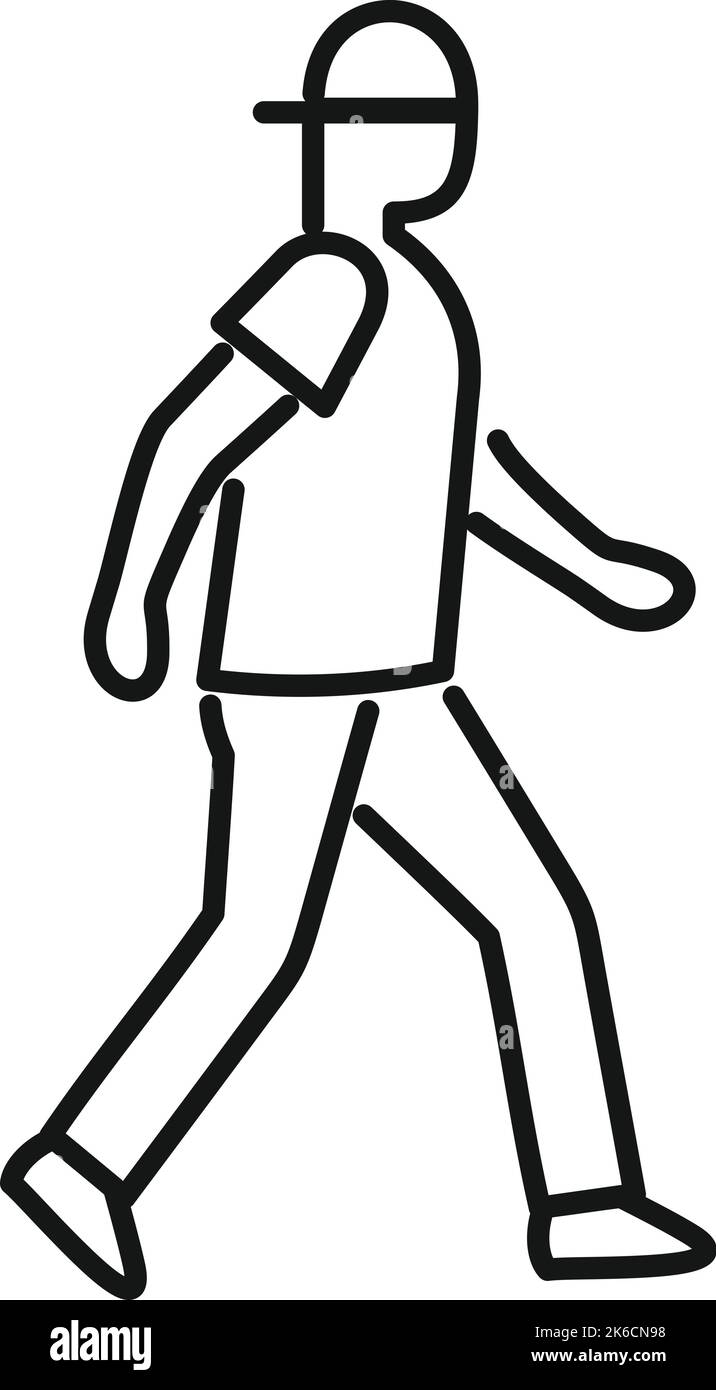 Healthy walking icon outline vector. Active gym. Sport exercise Stock ...