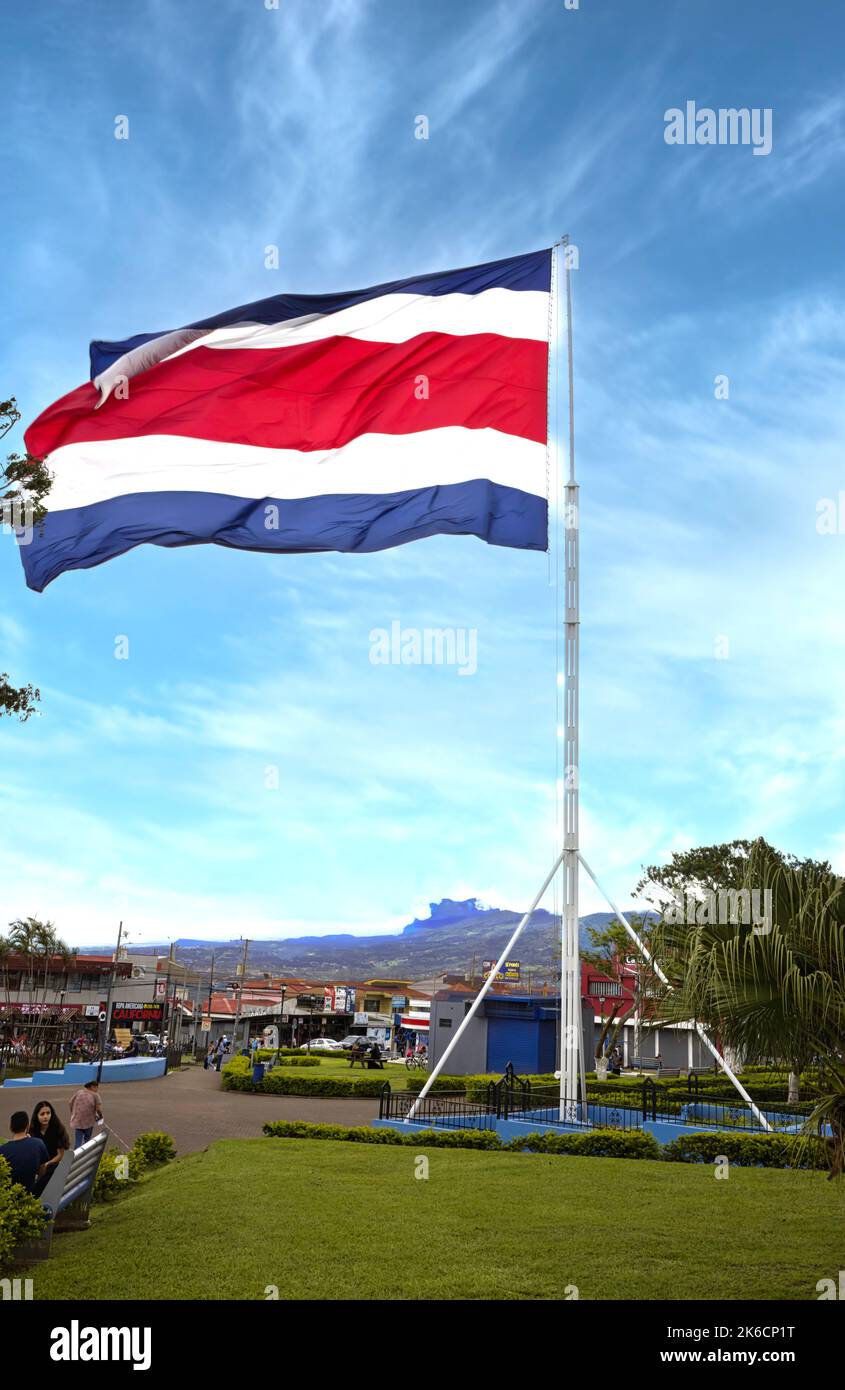 Costa Rican Flag waving in the wind Stock Photo - Alamy