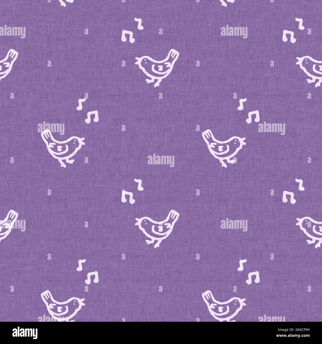 Gender neutral bird in sky seamless raster purple background. Simple ...