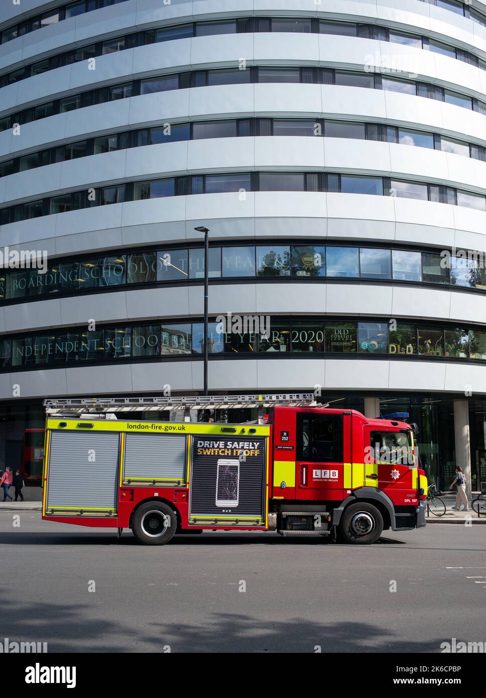 London Fire Brigade engines wait at Westminster Bridge as part of the ...