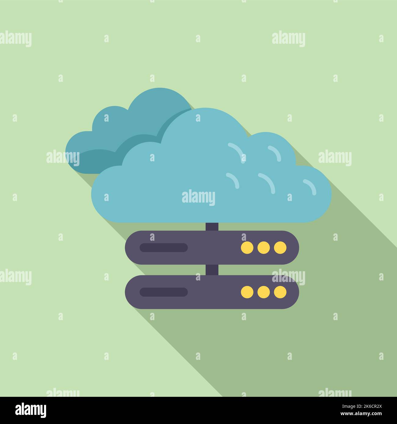 Cloud data icon flat vector. Crm database. Software consumer Stock ...