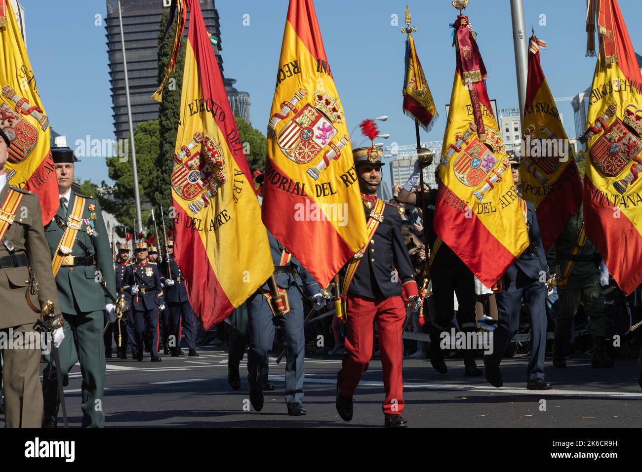 A military parade in commemoration of Hispanic Day and the Spanish ...