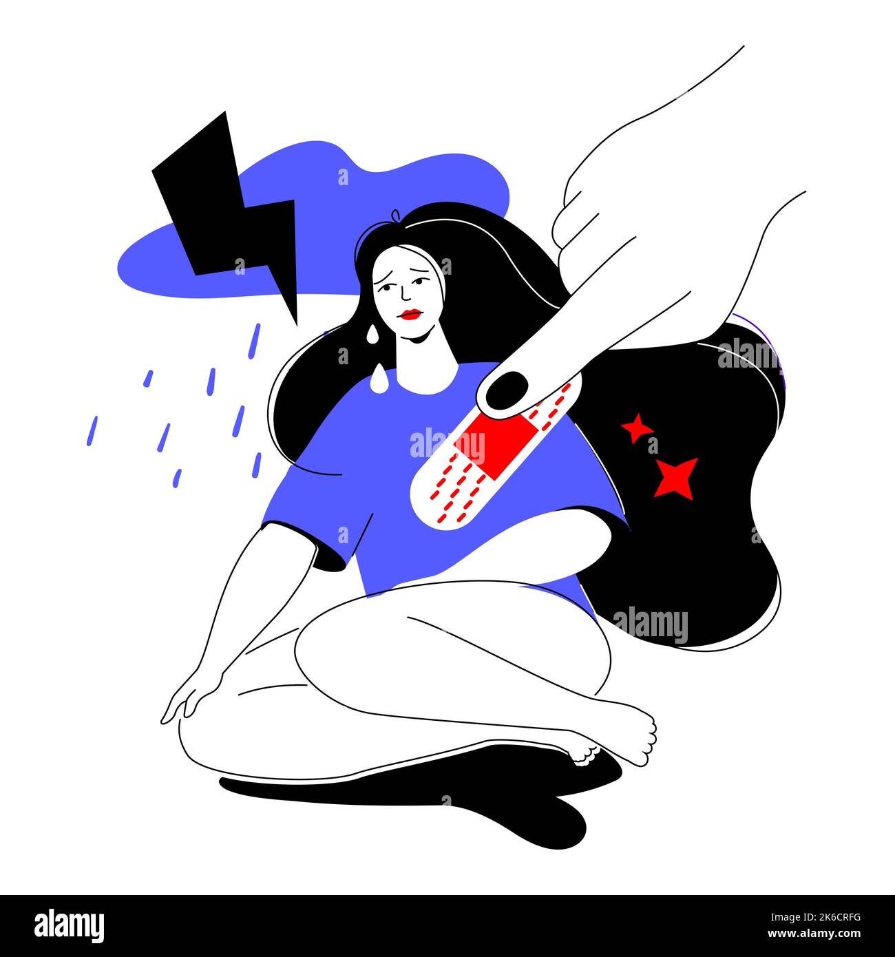 Get rid of depression - colorful flat design style illustration Stock ...