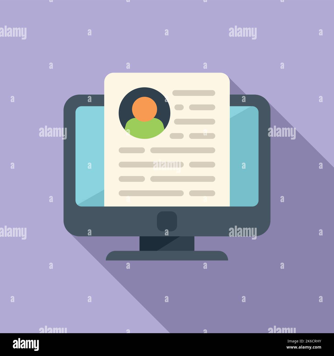 Monitor system icon flat vector. Platform database. Consumer access Stock Vector Image & Art - Alamy