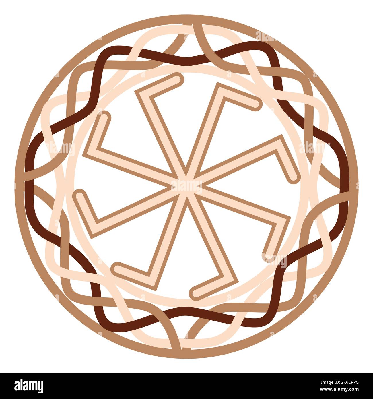 Ladinets, female Kolovrat, a Slavic symbol decorated with Scandinavian ...