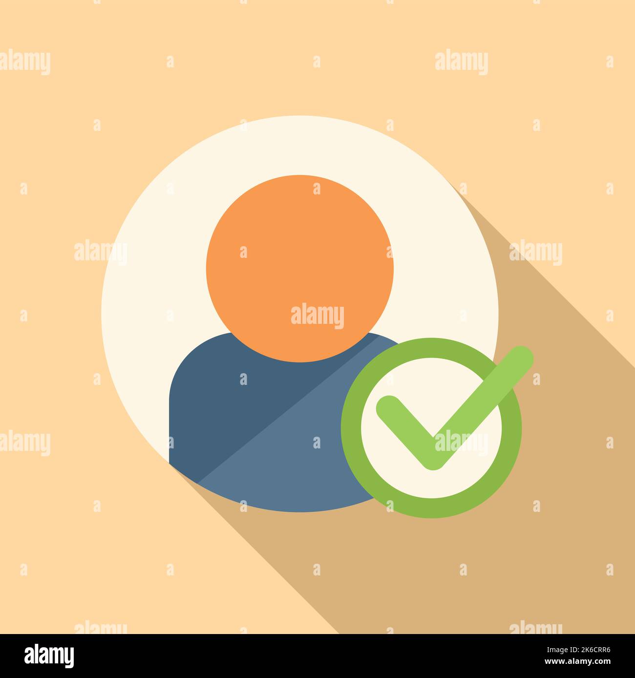 Approved client icon flat vector. Platform system. Know custom Stock ...