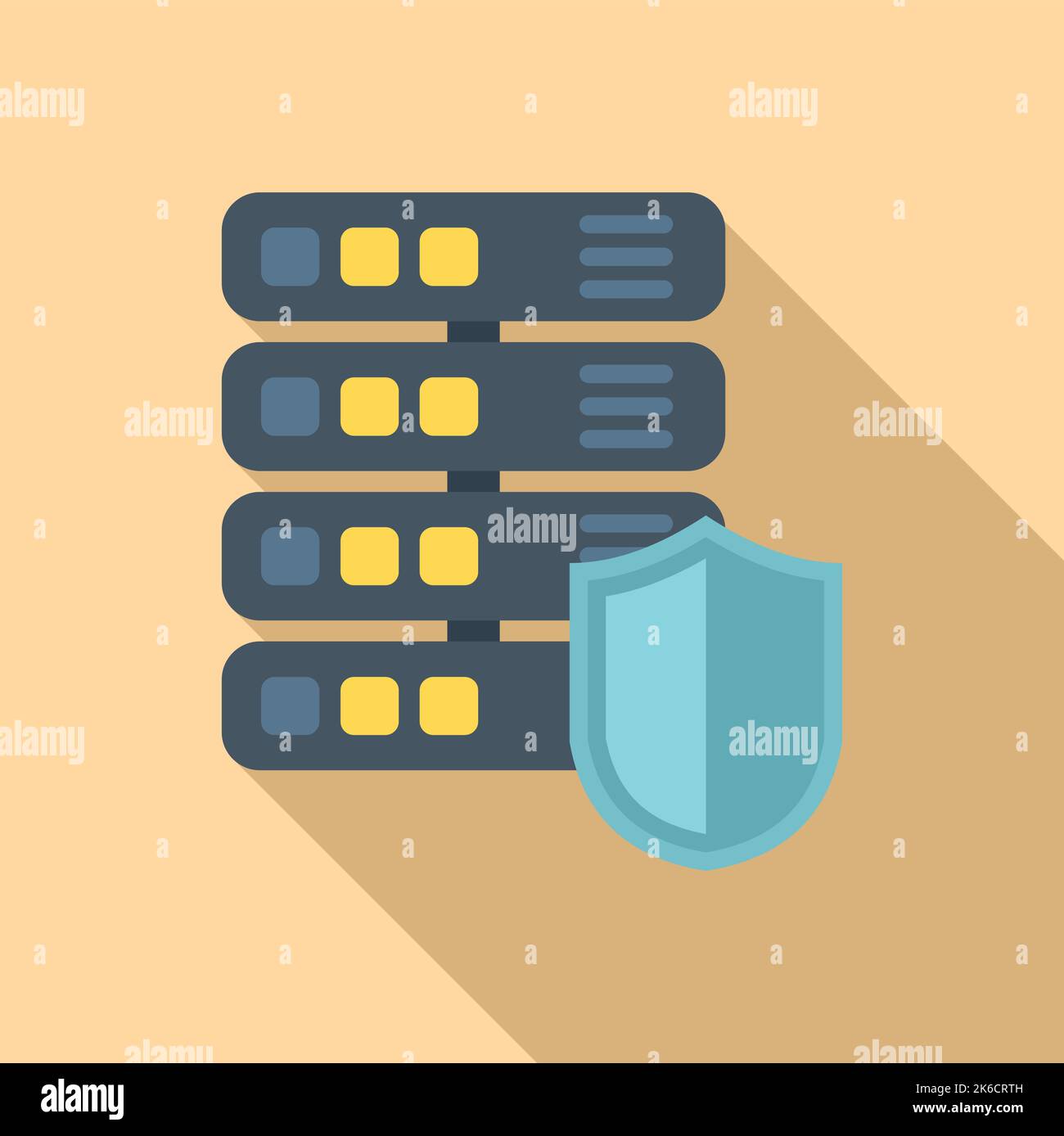 Secured server icon flat vector. Platform system. Account strategy ...