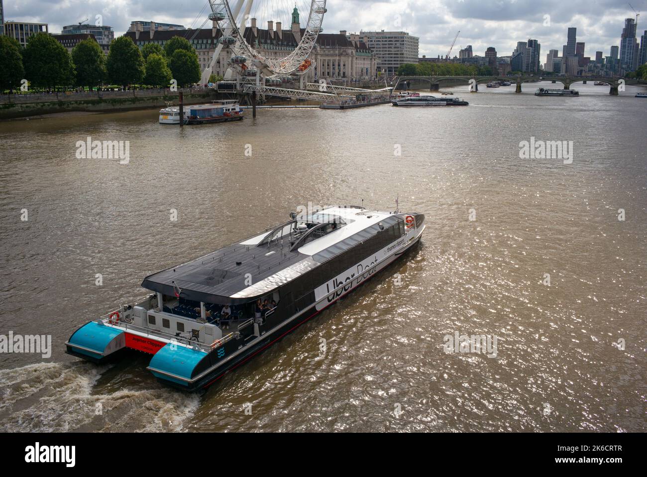 Jupiter Clipper by Thames Clippers Uber Boat travelling towards ...