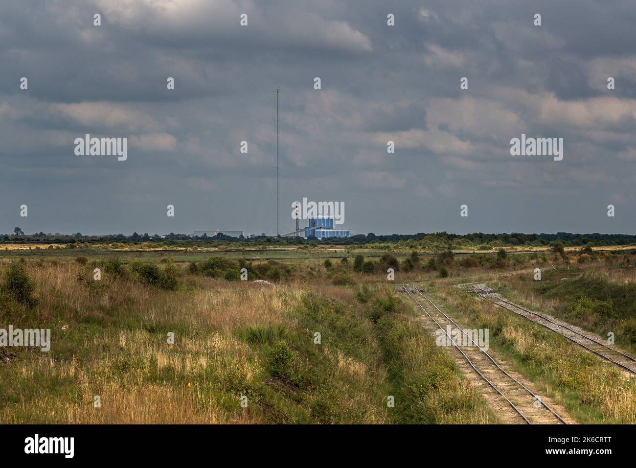 An old railway crossing for the transport of peat through Bord na Móna ...