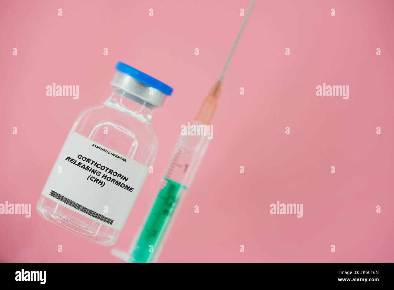 Corticotropin releasing hormone (CRH). Test tube with artificial ...