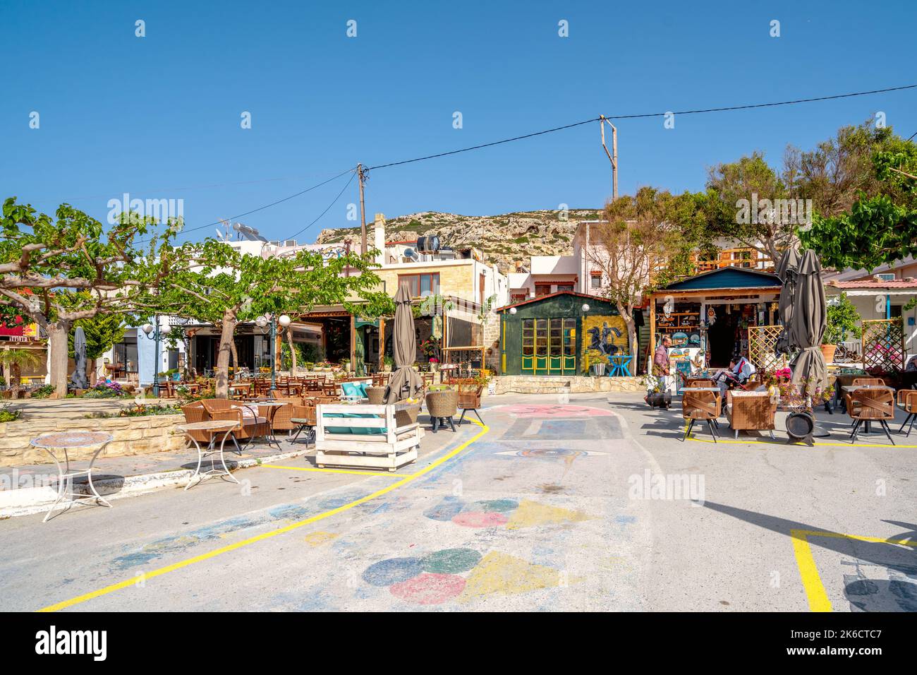 Village Matala, Island Crete, Greece Stock Photo - Alamy