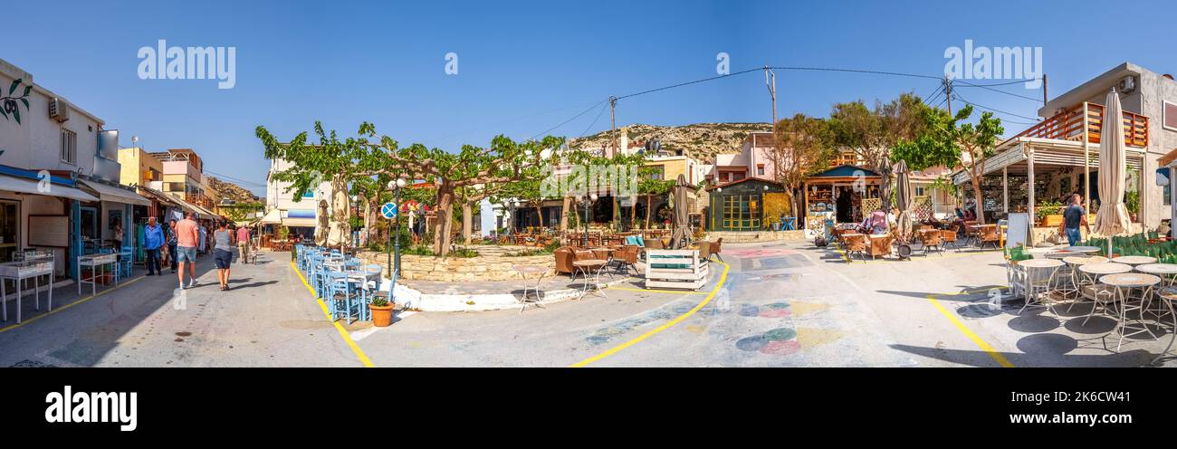 Village Matala, Island Crete, Greece Stock Photo - Alamy