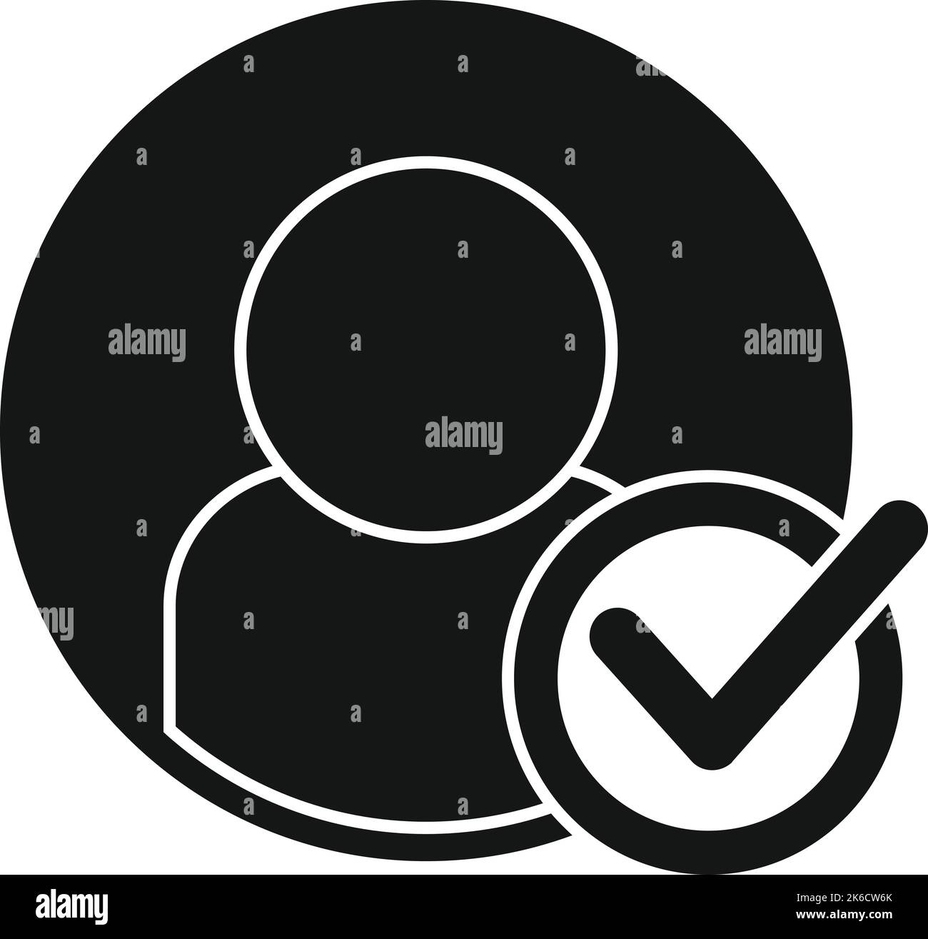 Approved client icon simple vector. Platform system. Know custom Stock ...