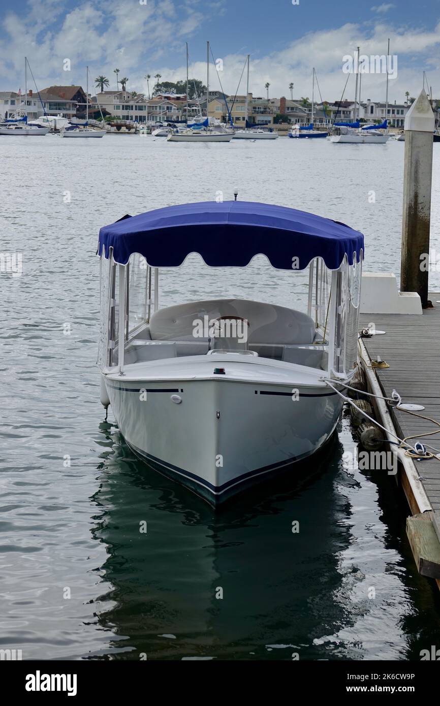 closeup of bay cruiser boat docked in the marina Stock Photo - Alamy
