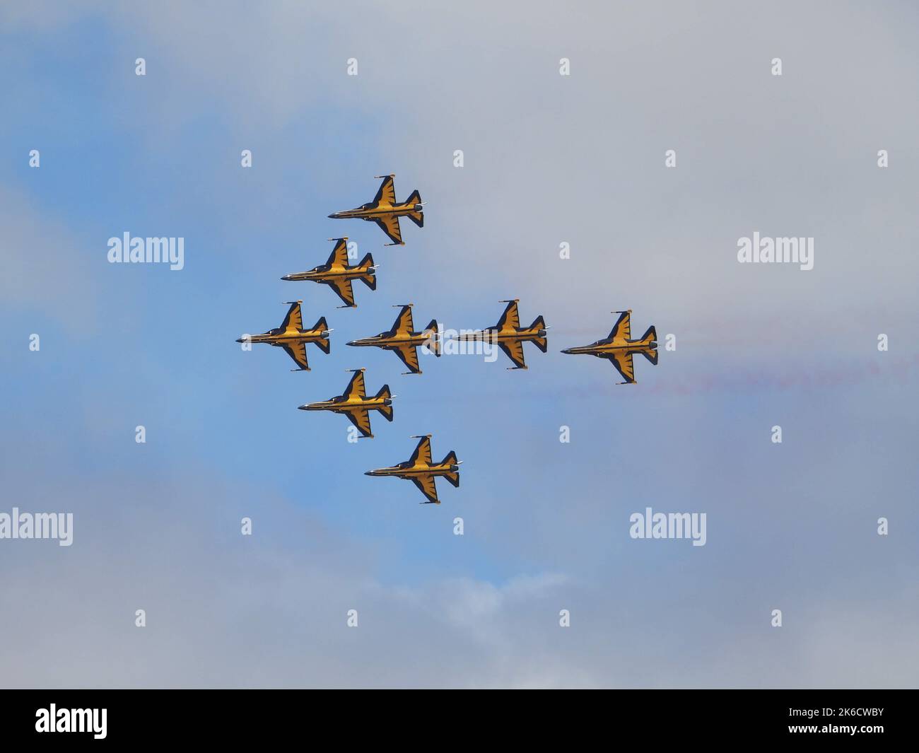 A scenic view of the Korean Aerobatic Team Black Eagles at Southport ...