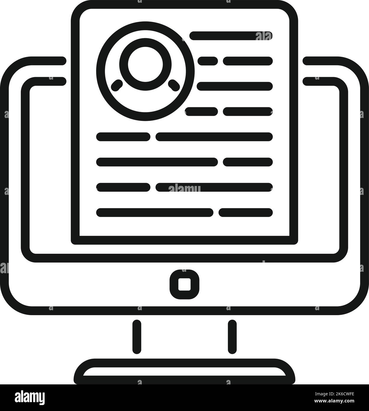 Monitor System Icon Outline Vector Platform Database Consumer Access Stock Vector Image And Art