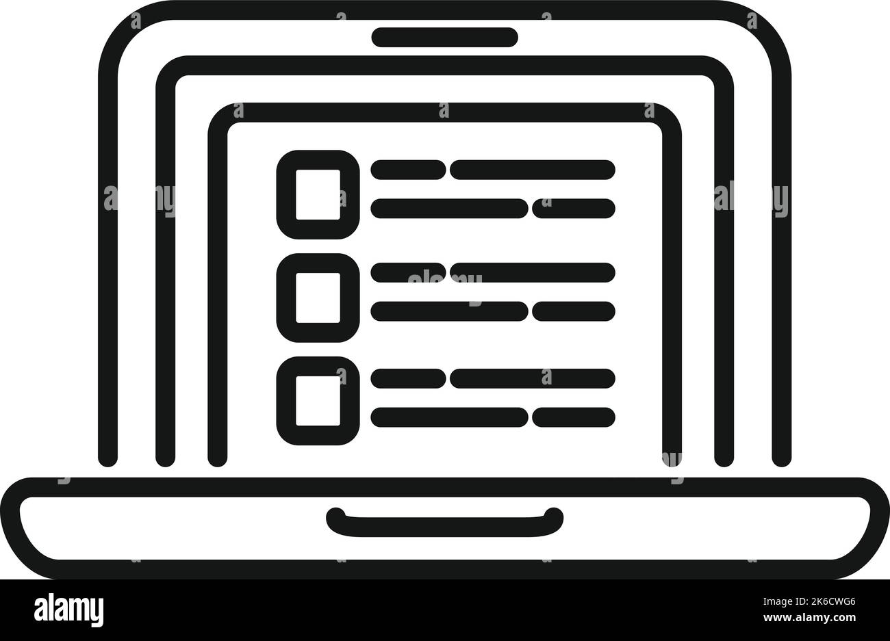 Laptop Database Icon Outline Vector Data Customer Client Access Stock Vector Image And Art Alamy