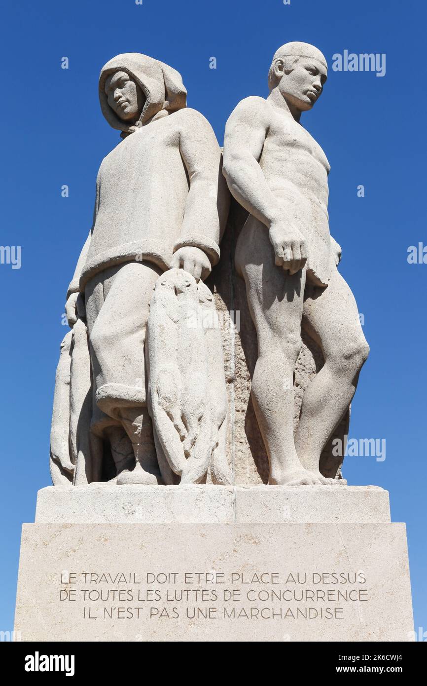 Geneva, Switzerland - August 14, 2016: The Four Races statue represents ...