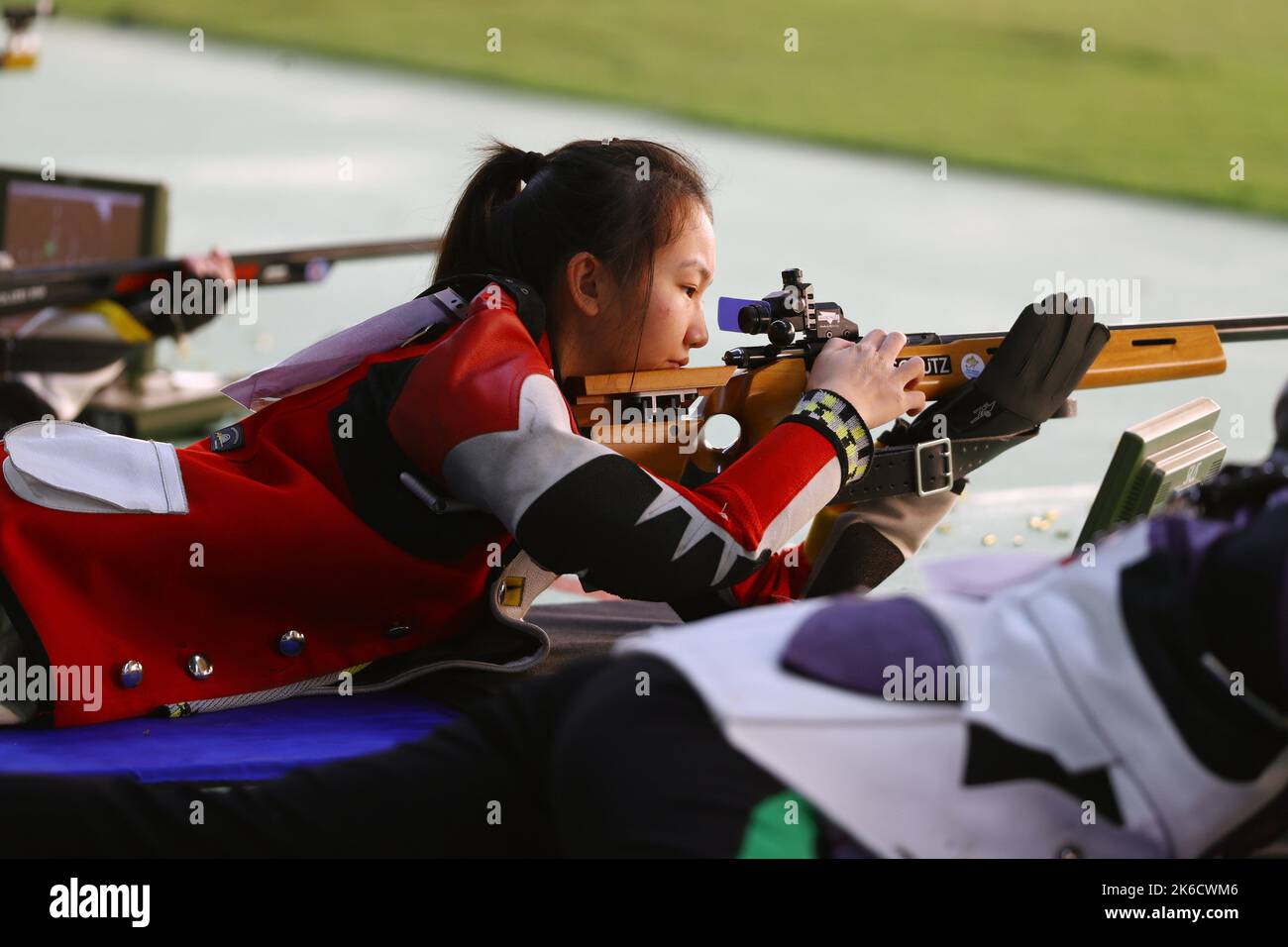 Cairo, Egypt. 13th Oct, 2022. Yang Lanlan of China competes during the ...
