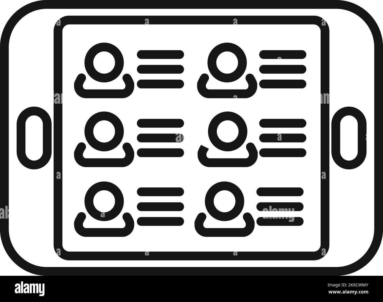 Tablet database icon outline vector. Platform access. Custom marketing ...