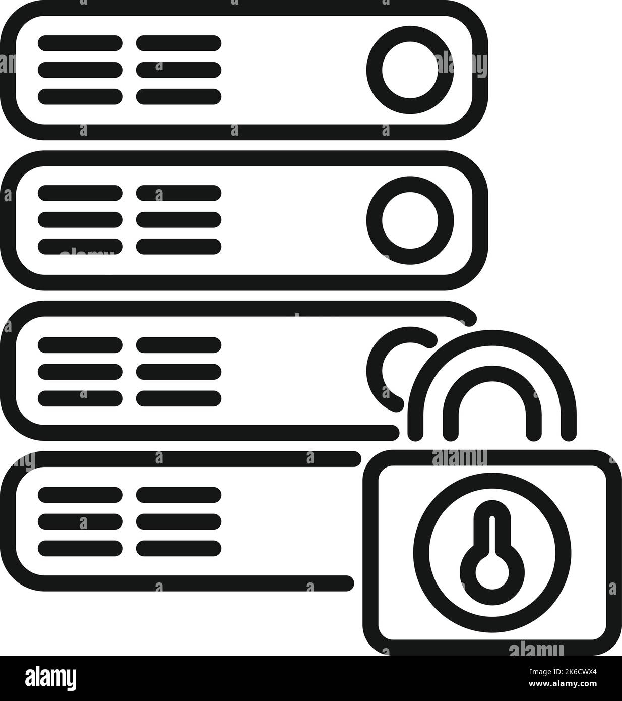 Locked Data Server Icon Outline Vector Platform System Human Access Stock Vector Image And Art