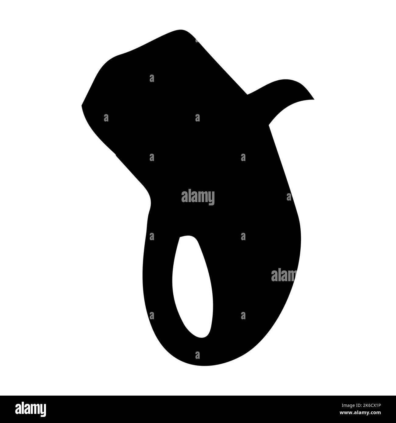 Swirl symbol, hand painted with ink brush, isolated on white background ...