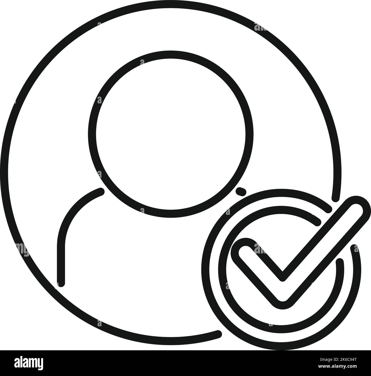 Approved client icon outline vector. Platform system. Know custom Stock ...