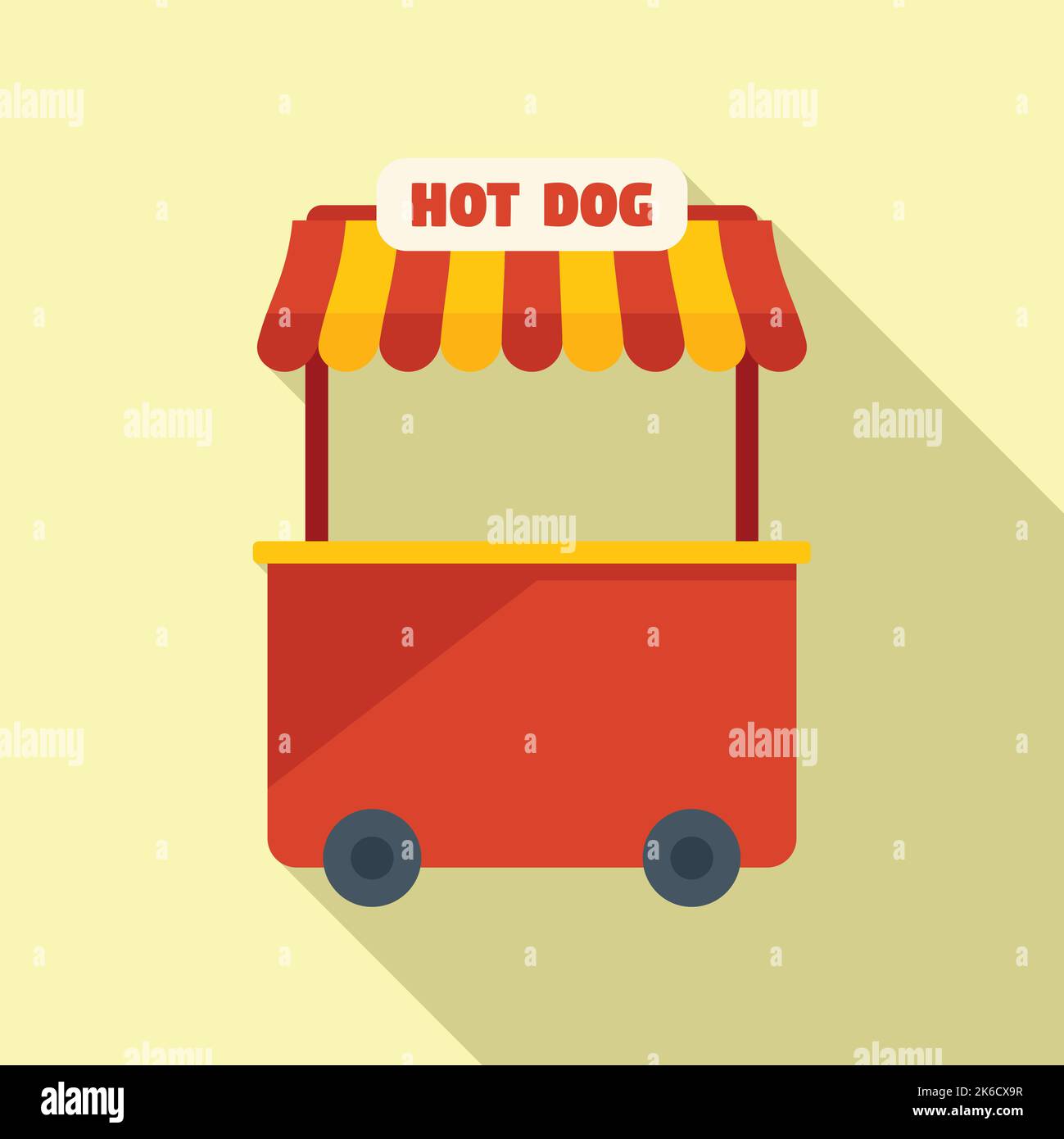 Hotdog icon flat vector. Food stand. Store snack Stock Vector Image ...