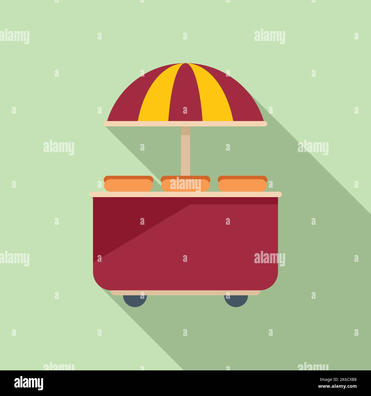 Hotdog stall icon flat vector. Hot dog cart. Food stand Stock Vector ...