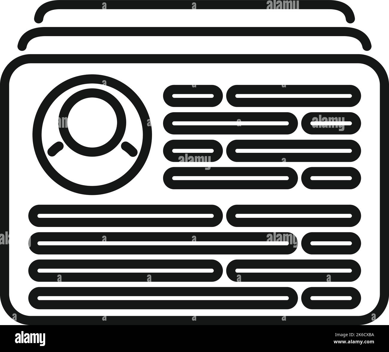 Newspaper client icon outline vector. Platform system. Know account ... Newspaper client icon outline vector. Platform system. Know account ...