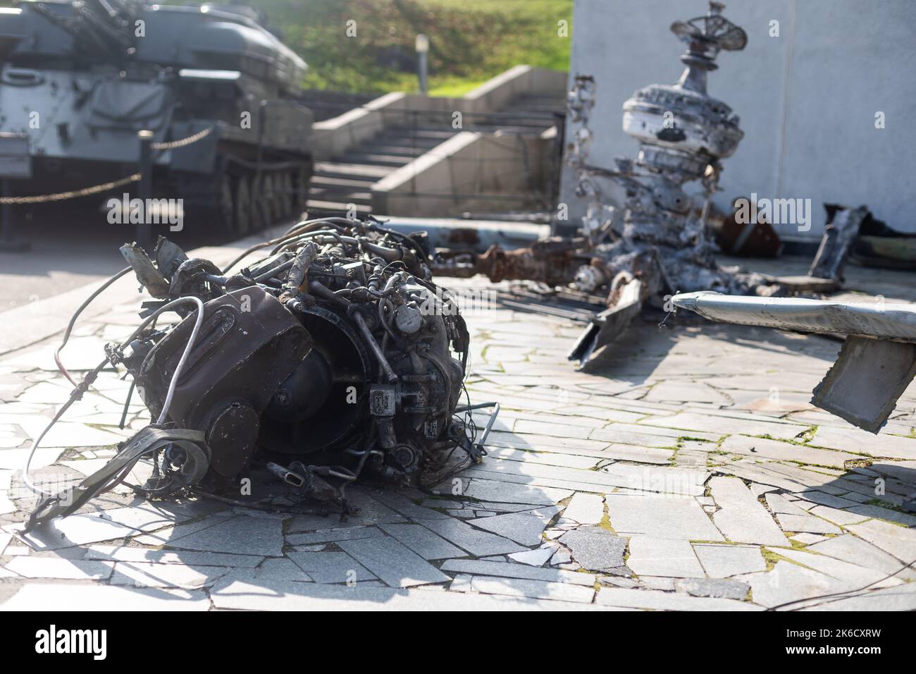 Broken Russian military equipment during the war. KYIV Stock Photo - Alamy