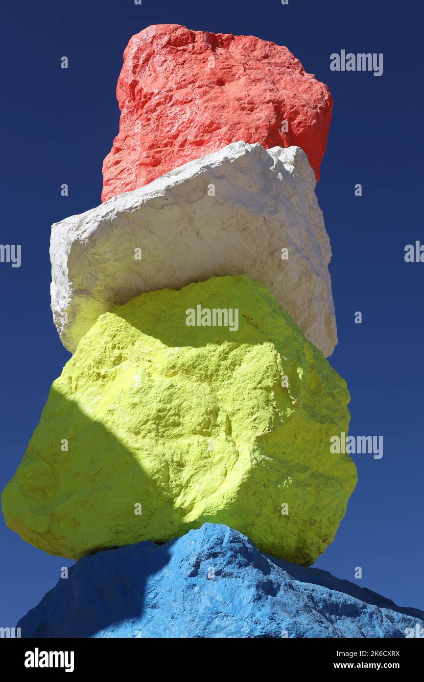 The Seven Magic Mountains art installation in Las Vegas Stock Photo - Alamy