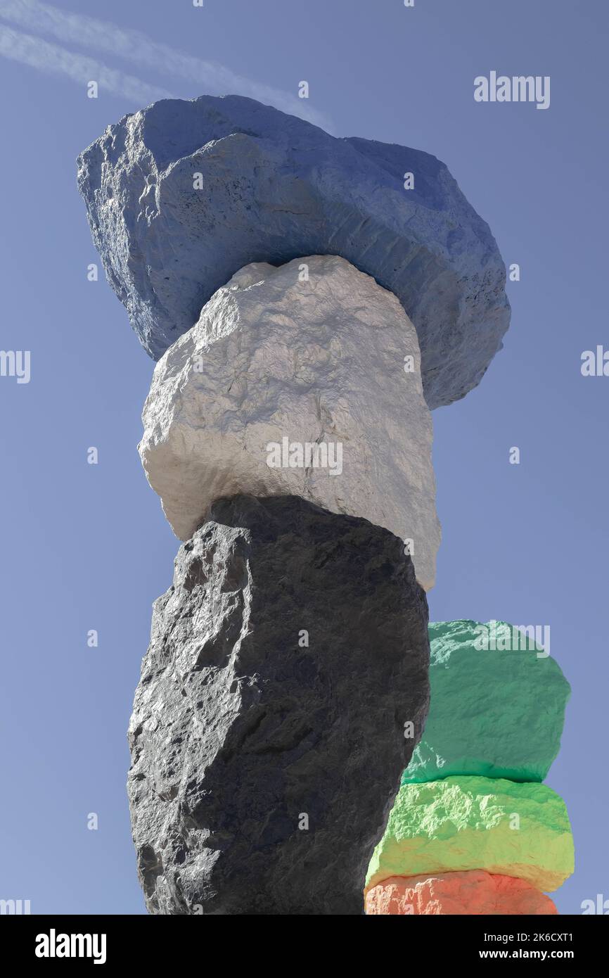 The Seven Magic Mountains art installation in Las Vegas Stock Photo - Alamy