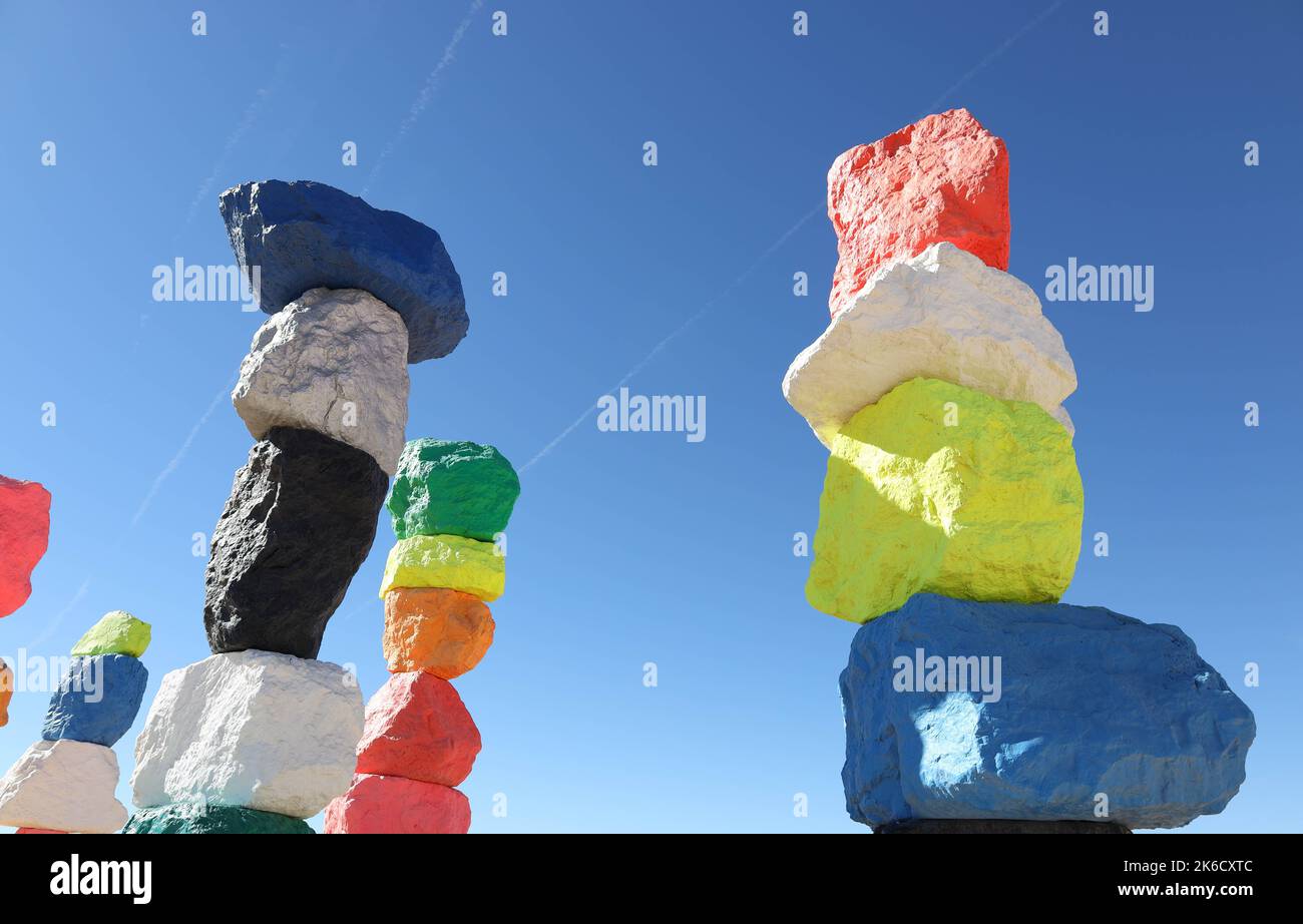 The Seven Magic Mountains art installation in Las Vegas Stock Photo - Alamy