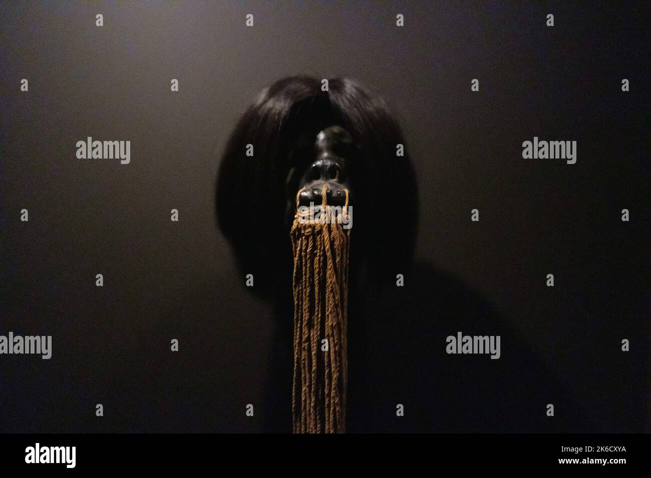 Shrunken human head, Shuar culture (Ecuador). The exhibition "Mummies ...