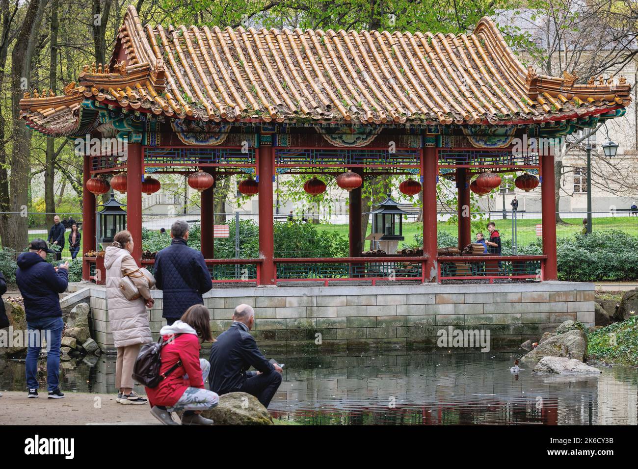 Chinese garden in Lazienkowski Park also called Lazienki Park - Royal ...