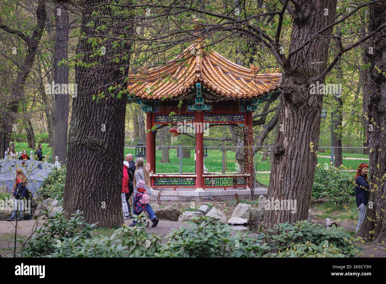Chinese garden in Lazienkowski Park also called Lazienki Park - Royal ...