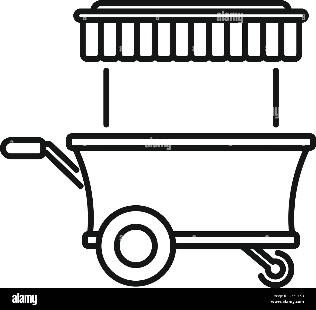 Hotdog cart icon outline vector. Food stand. Snack eat Stock Vector ...
