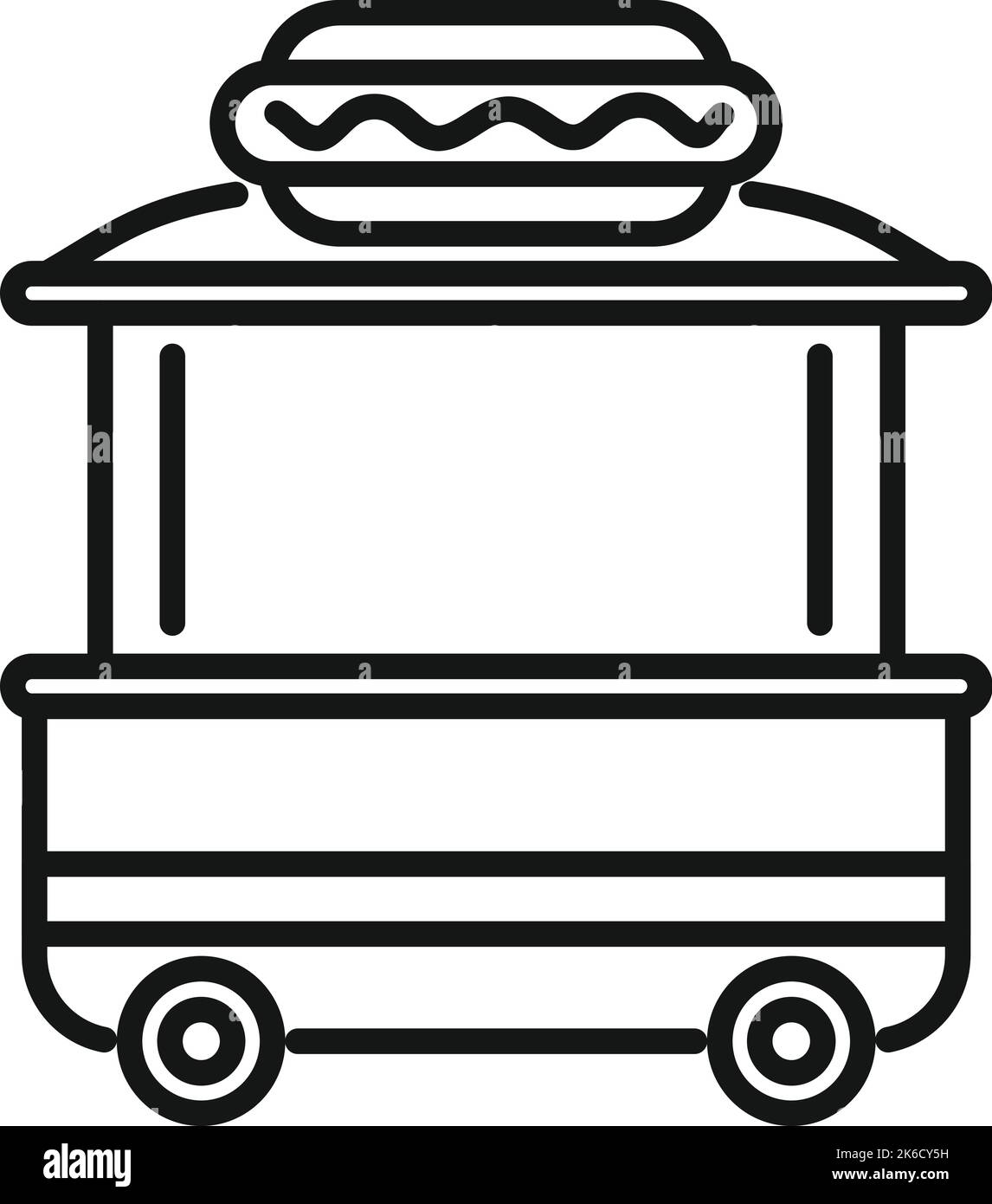 Hotdog kiosk icon outline vector. Cart food. Store snack Stock Vector ...