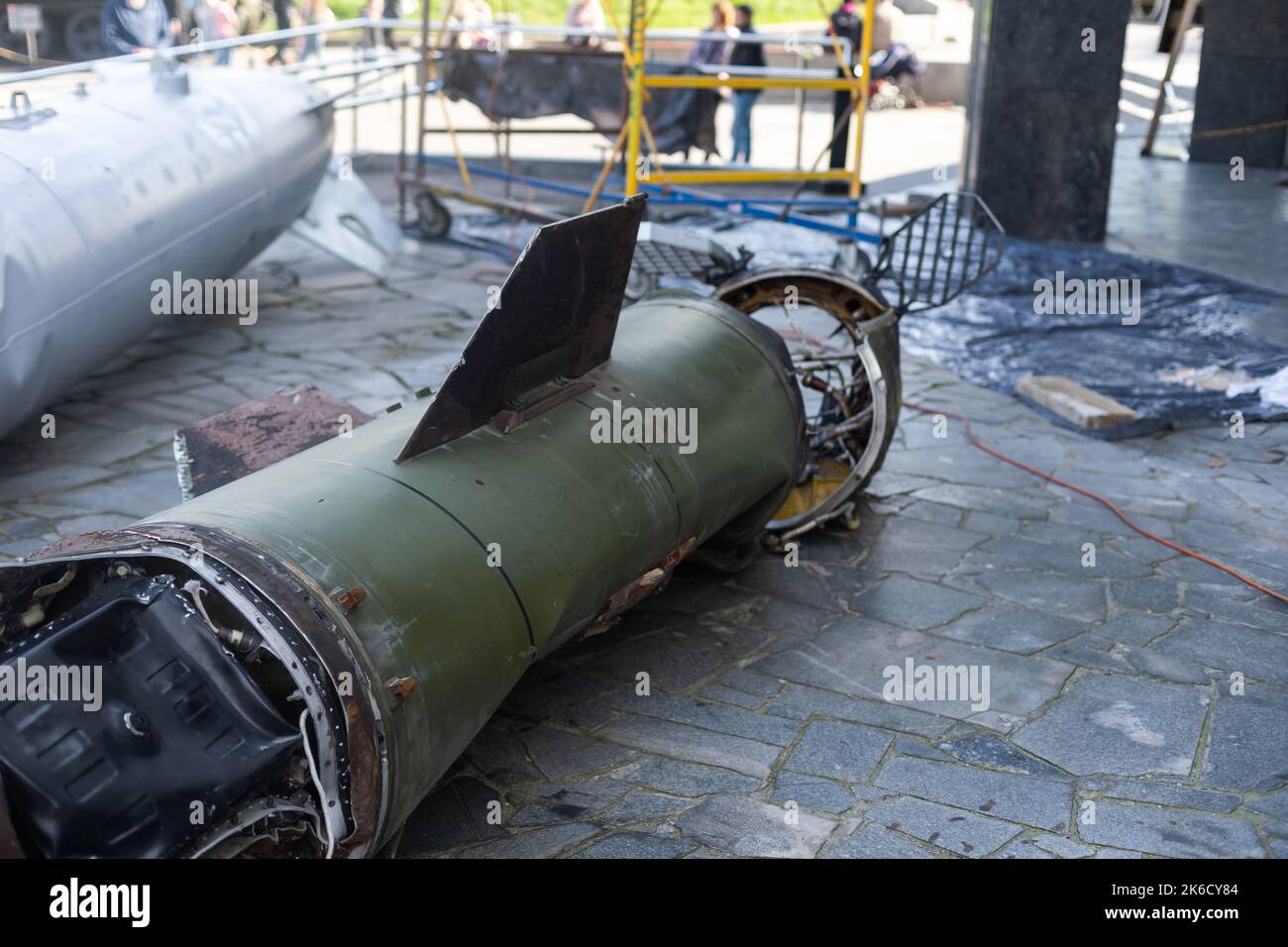 a broken Russian military missile in Kyiv Stock Photo - Alamy