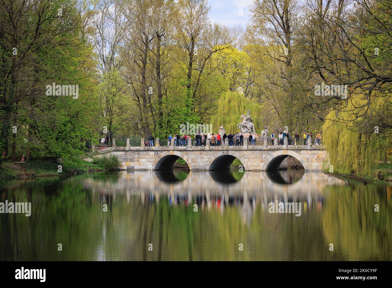 Bridge and King Jan III Sobieski statue in Lazienkowski Park also ...