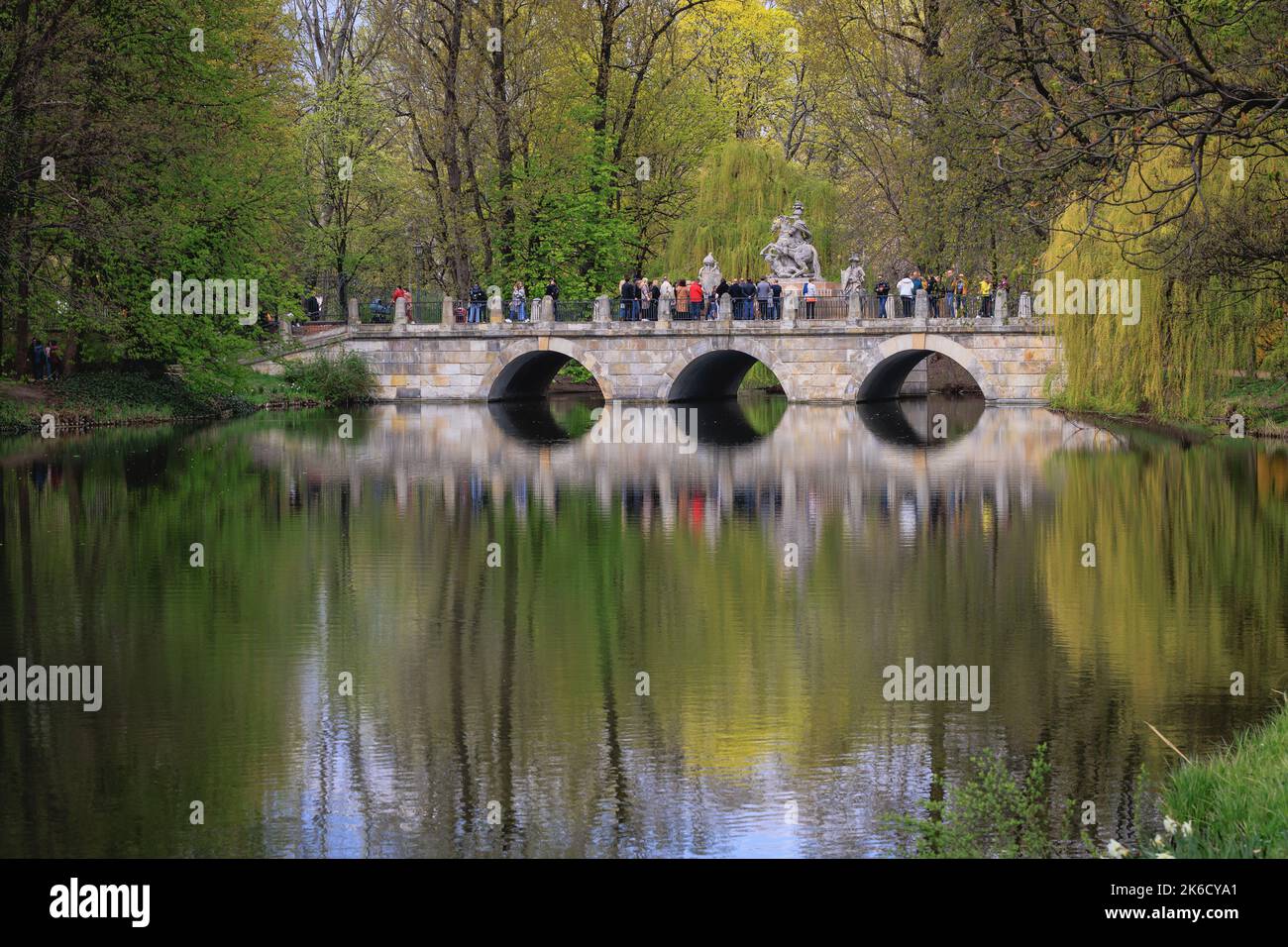 Bridge and King Jan III Sobieski statue in Lazienkowski Park also ...