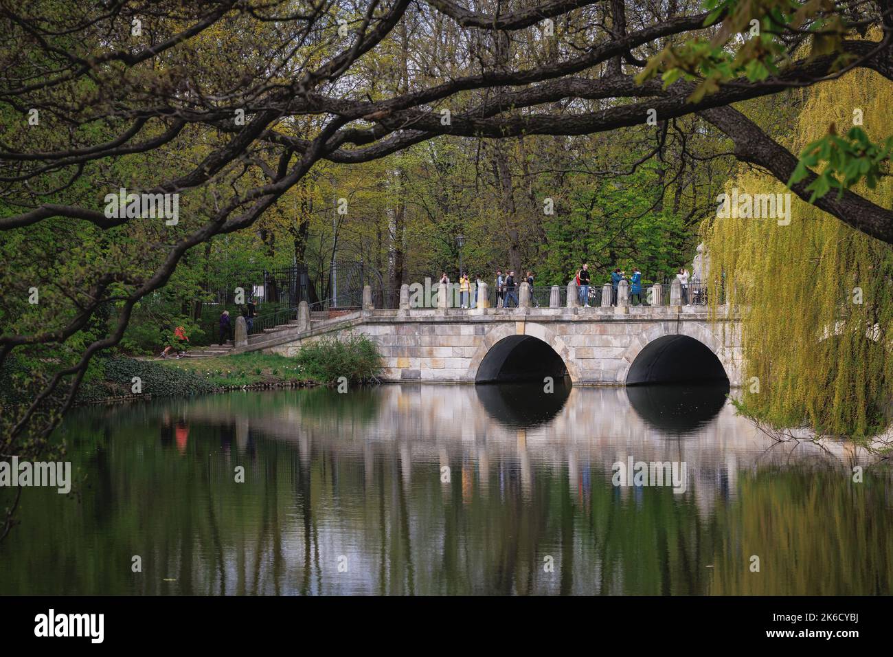 Bridge in Lazienkowski Park also called Lazienki Park - Royal Baths ...