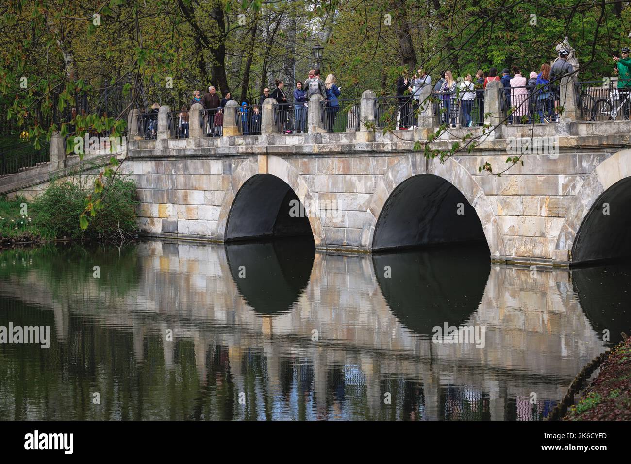 Bridge in Lazienkowski Park also called Lazienki Park - Royal Baths ...