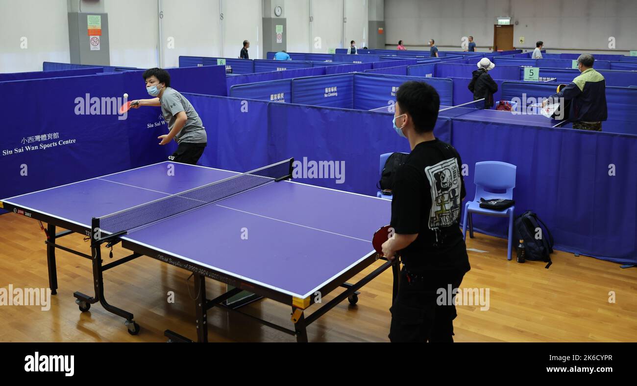 People playing table tennis at Siu Sai Wan Sports Centre. Eight sports ...