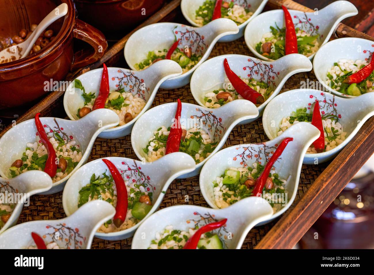 Delicious traditional Guilin dishes, Guilin oil tea Stock Photo - Alamy