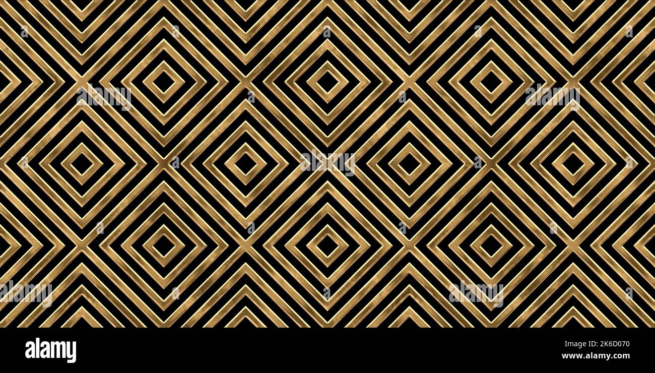 Seamless golden geometric striped diamond pattern. Vintage abstract ...